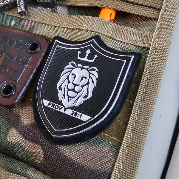 Bold As A Lion Shield Patch – American Sheepdog
